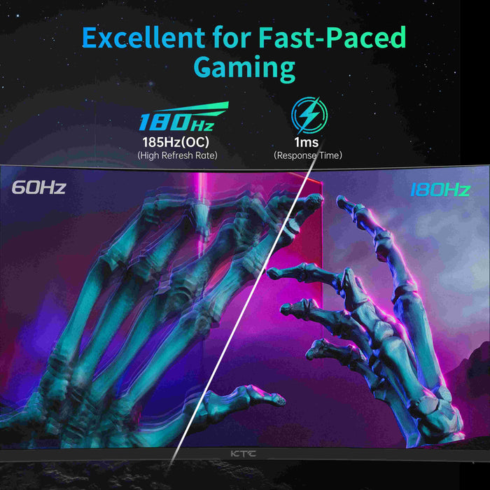 27" 180Hz 1440P Gaming Monitor | 1ms Curved Display