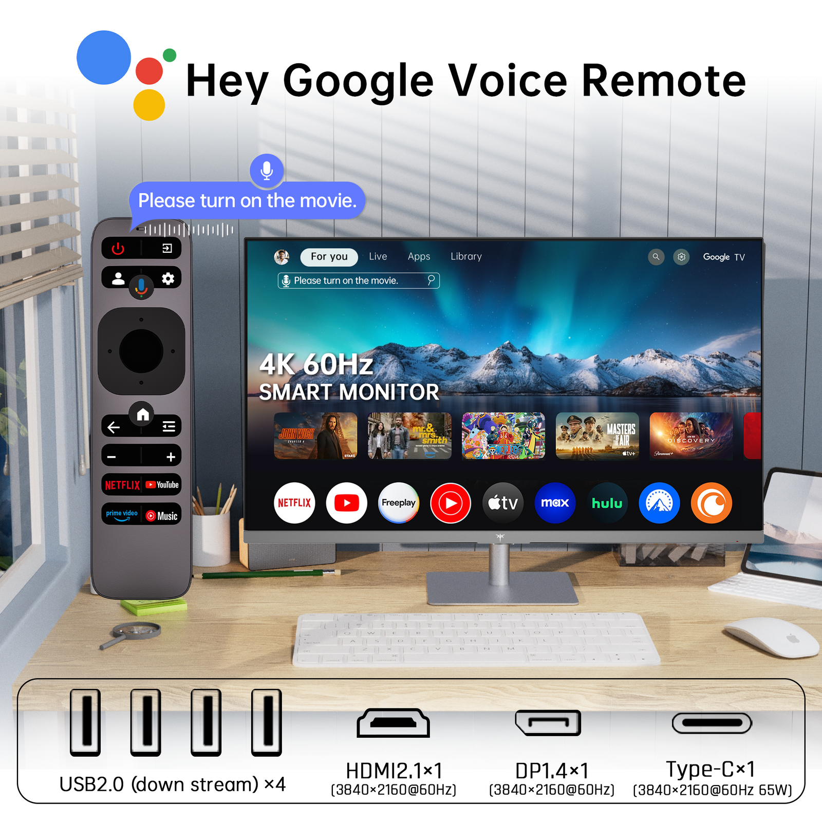 32-inch 4K Smart Monitor | Google TV, Netflix, UHD