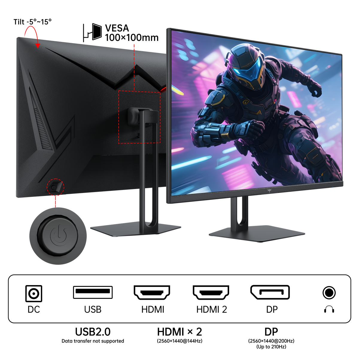 27-inch 2K 1ms Response 200Hz Esports Gaming Monitor