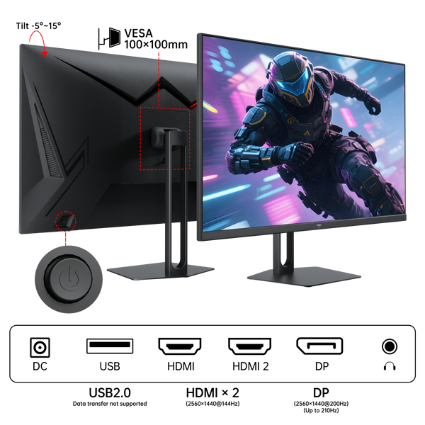 27-inch 2K 1ms Response 200Hz Esports Gaming Monitor