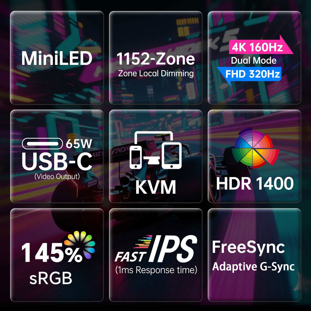 27" 4K 160Hz Mini-LED Monitor with HDR1400